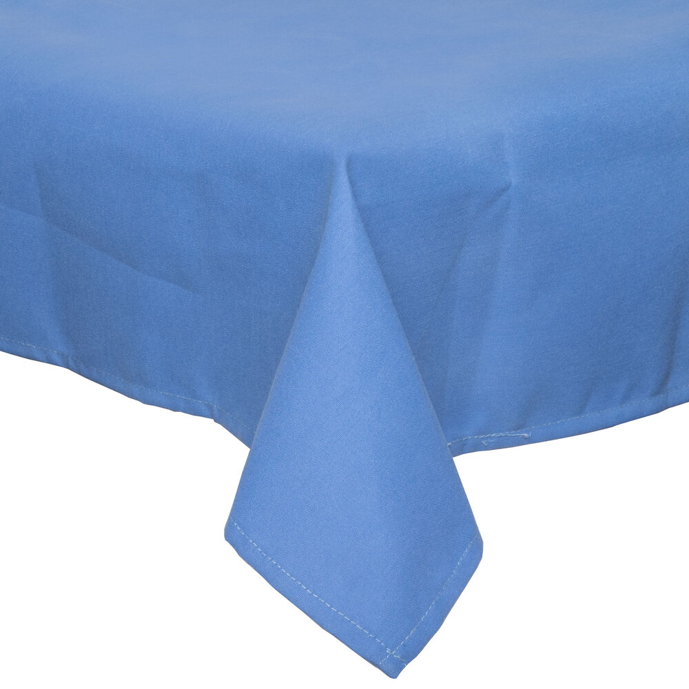 Intedge 81" x 81" Square Light Blue Hemmed Polyspun Cloth Table Cover