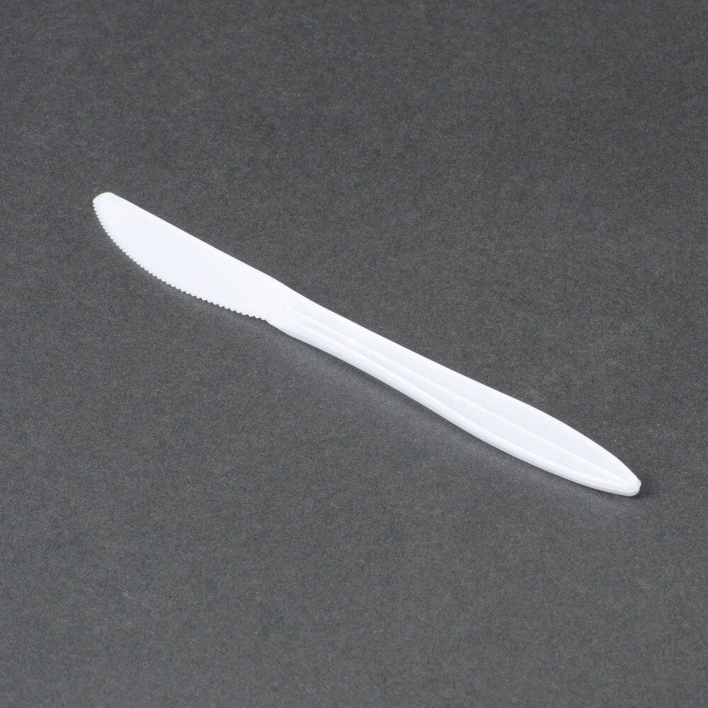Choice Medium Weight White Plastic Knife 100 / Pack