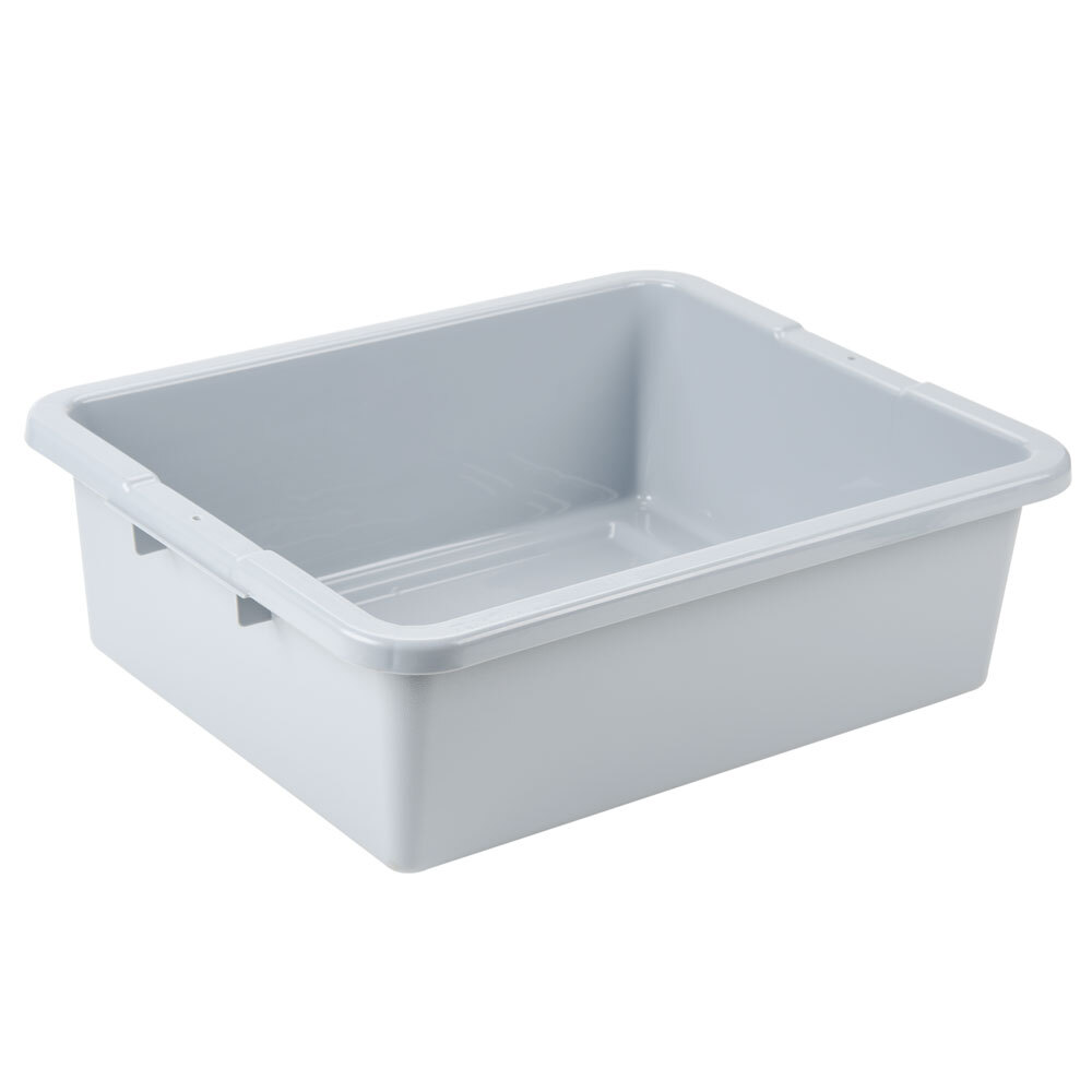 Rubbermaid 3351-92 Gray 21" x 17" x 7" Plastic Bus Tub, Bus Box ...