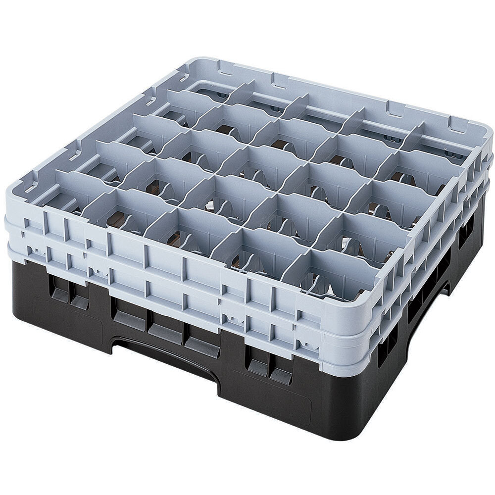 Cambro 25S318110 Camrack 3 5/8" High Customizable Black 25 Compartment ...