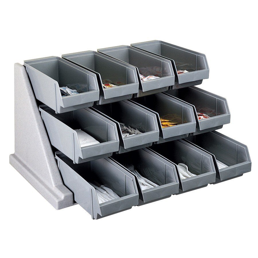 Cambro 12RS12480 Versa Speckled Gray Self Serve 3-Tier Condiment Stand ...