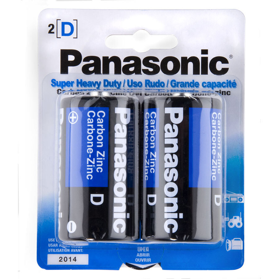 Panasonic Size D Super Heavy Duty Battery - 2/Pack