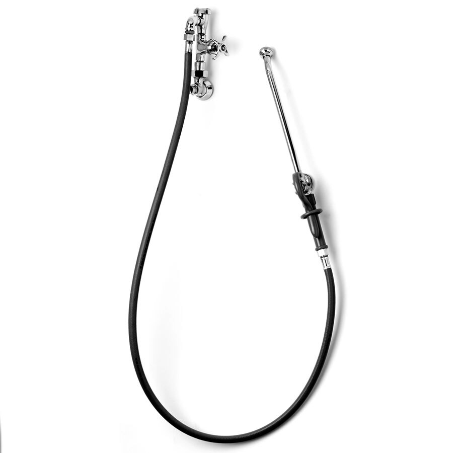 T&S B-0678 Bedpan Washer - 5' PVC Hose with Extended Spray Nozzle and ...