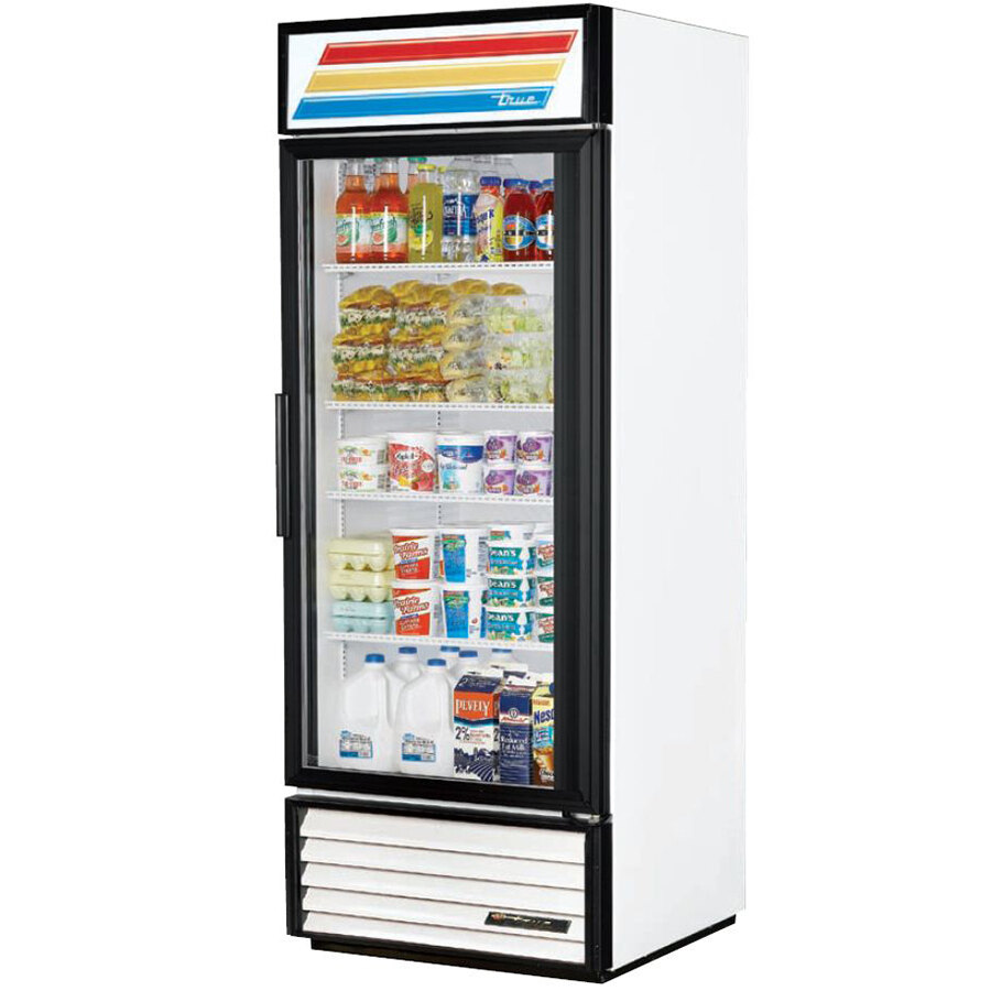 True GDM-26F-LD White Glass Door Merchandiser Freezer with LED Lighting ...