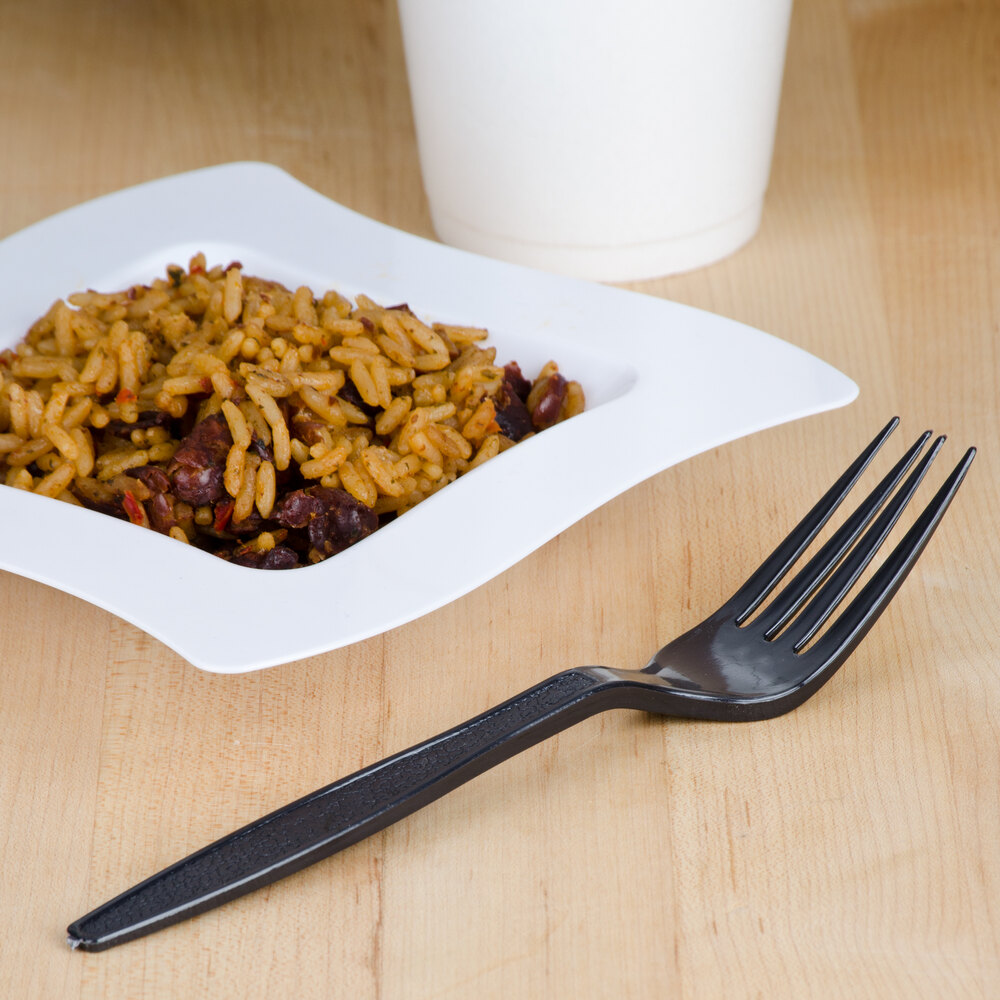 Black Plastic Fork