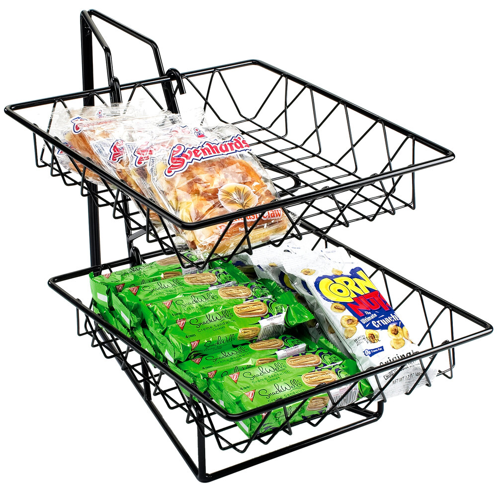 Cal-Mil 1293-2 Two Tier Merchandiser with Square Wire Baskets - 12" x ...