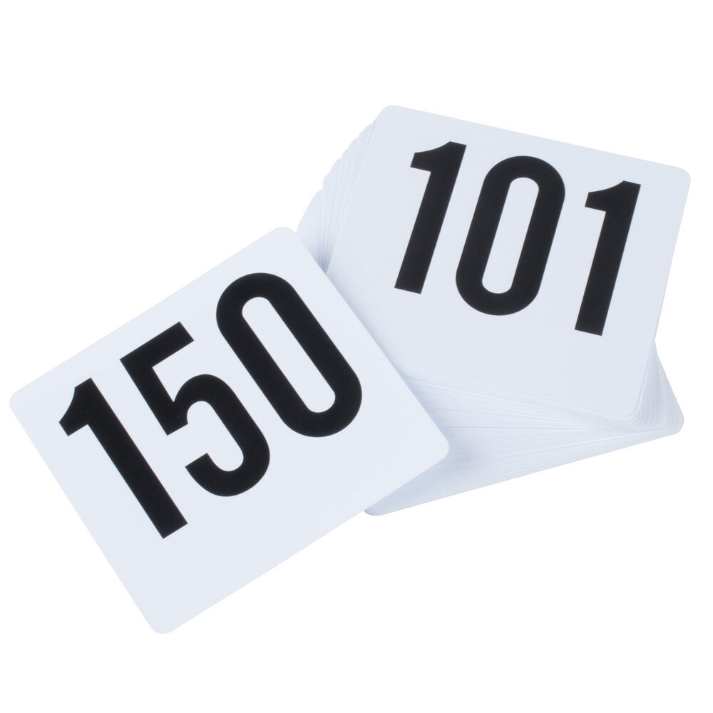 Table Number Card Set - 101 to 150
