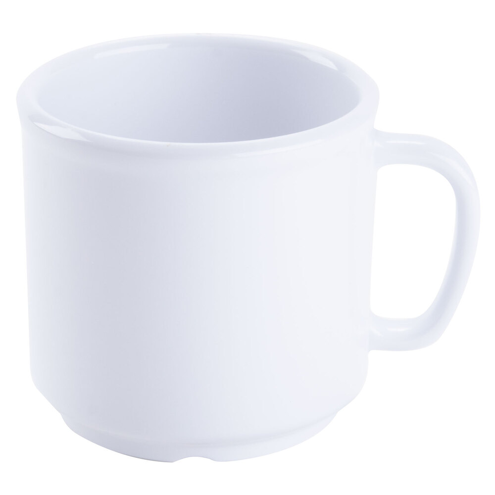 GET S-12-W 12 oz. White SAN Plastic Mug - 24 / CS
