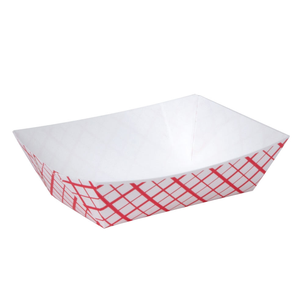 1 4 Lb Red Check Paper Food Tray 1000 Case