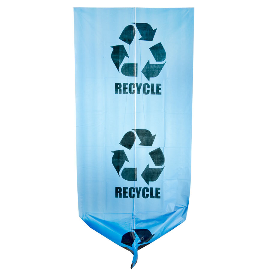 38 Gallon 30" X 46" Blue Tint Linear Low Density Recycling Bag 1.2 Mil ...