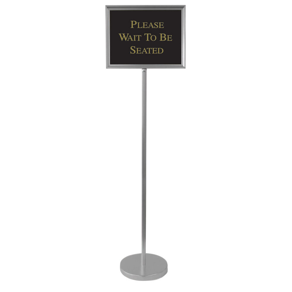 Aarco TY2CH Silver Aluminum 54" Changeable Hostess / Teller Sign with ...