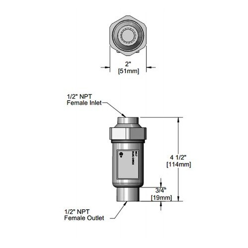 T&S 007842-45 Backflow Preventer Valve with 1/2" NPT Female Connections