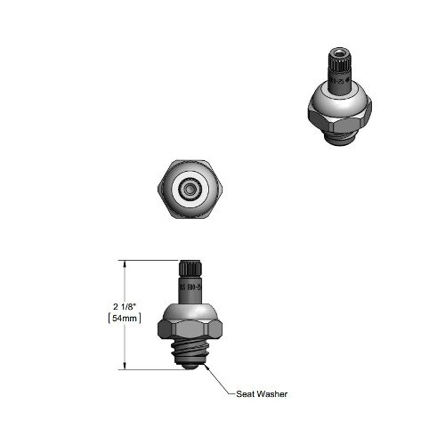 T&S 009753-25 Spindle Assembly for Hot Right to Close B-1100 Faucets