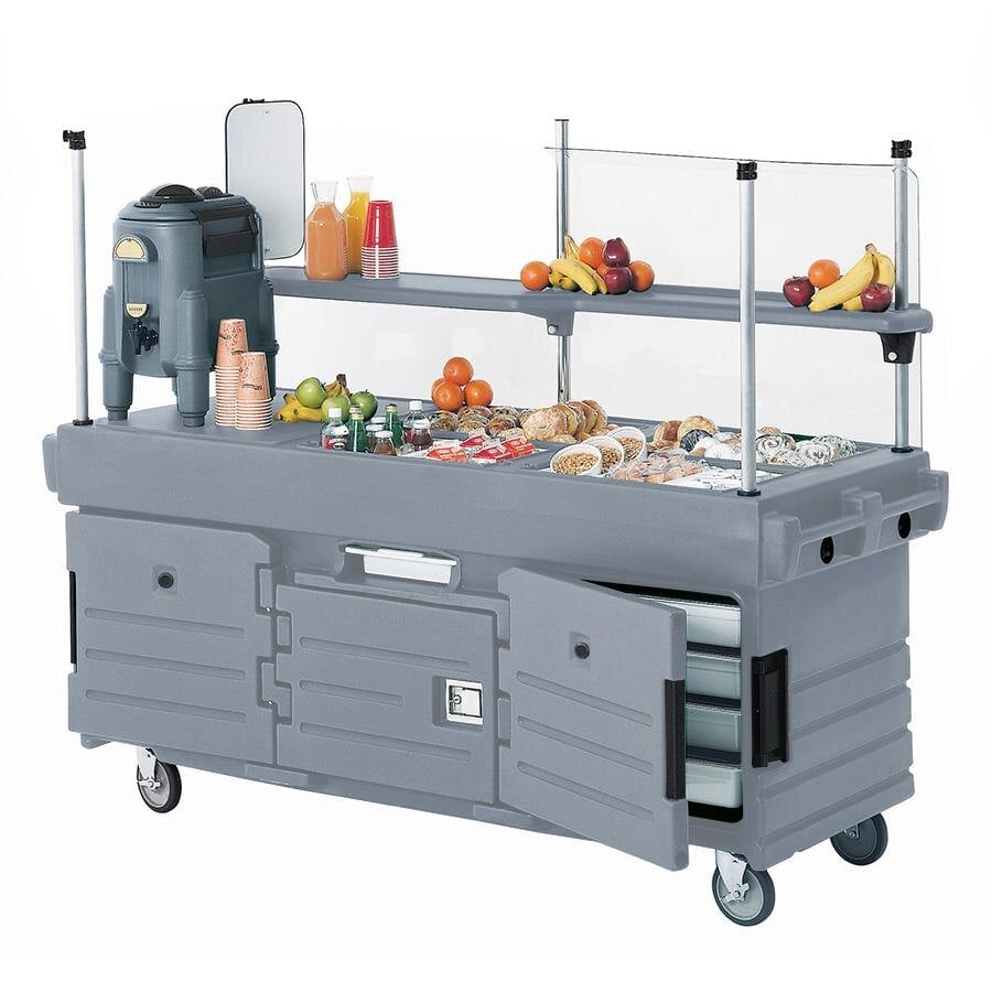 Cambro CamKiosk KVC854191 Granite Gray Vending Cart with 4 Pan Wells