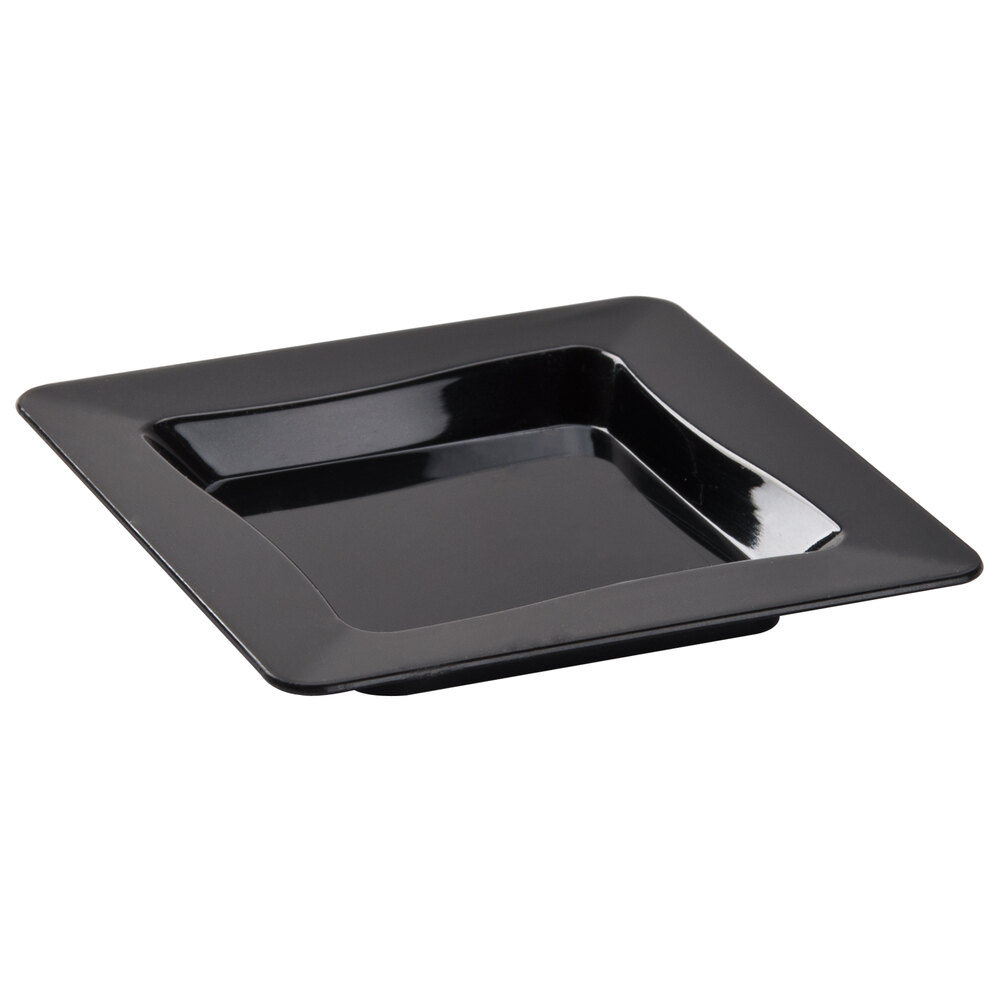 Fineline Tiny Temptations 6200-BK 3" x 3" Tiny Trays Disposable Black ...