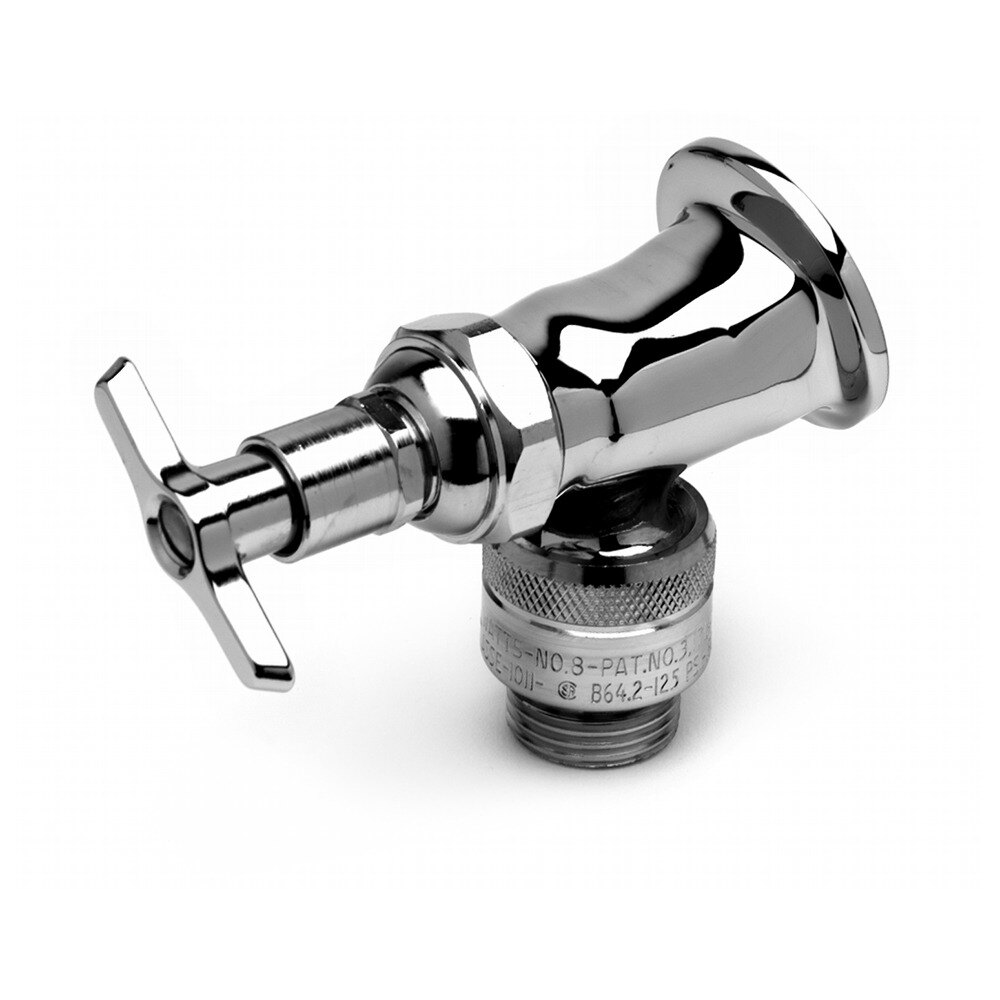 T&S B-0736-POL Polished Chrome Plated Sill Faucet with Loose Key Style ...