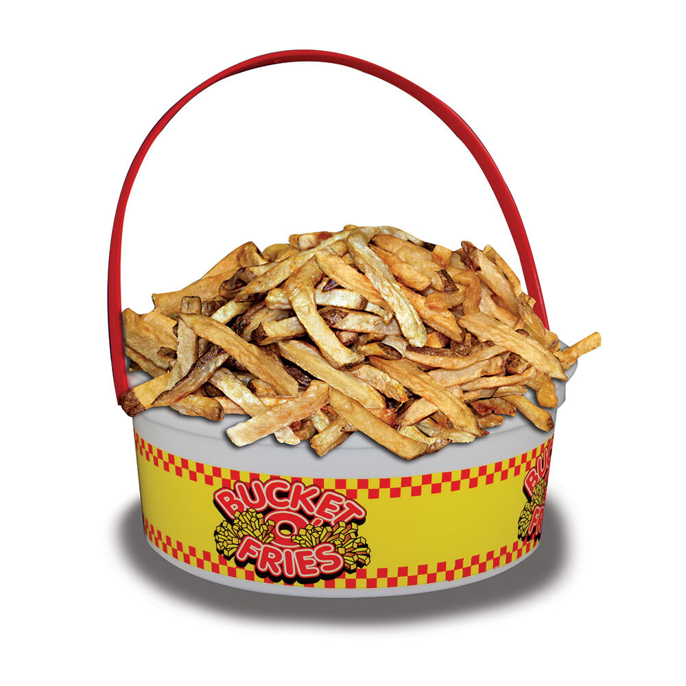 24 oz. Plastic French Fry Bucket with Handle - 200 / Case