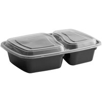 Choice 16 oz. Black 8" x 5 1/4" x 1 1/2" Rectangular Microwavable Heavy ...
