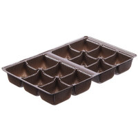 9 5/16" x 6" x 3/4" Brown 24-Cavity Candy Tray - 250/Case