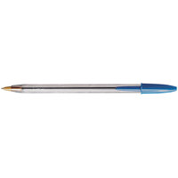 Bic MS11BE Blue Medium Point 1mm Cristal Xtra Smooth Ballpoint Stick Pen - 12/Pack