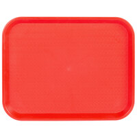 Choice 10" x 14" Red Plastic Fast Food Tray