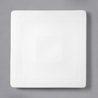 Acopa 14" x 6 1/4" Rectangular Bright White Porcelain Flat Plate - 6/Case