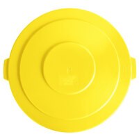 Lavex Janitorial 55 Gallon Yellow Round Commercial Trash Can