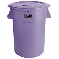 Lavex Janitorial 32 Gallon Purple Round Commercial Trash Can and Lid