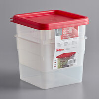 Cambro CamSquares® 6 and 8 Qt. Translucent Square Polypropylene Food Storage Container Seal Lid