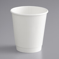 Choice 16 oz. White Poly Paper Hot Cup - 50/Pack