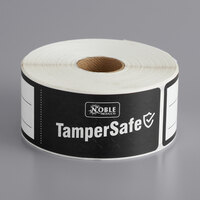 TamperSafe 1" x 3" Customizable Black Paper Tamper-Evident Label - 250/Roll