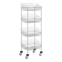 Regency 24" x 36" NSF Chrome 4 Post Basket Kit with 64" Posts and Casters