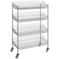 Regency 24" x 36" NSF Chrome 4 Post Basket Kit with 64" Posts and Casters