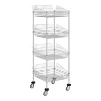Regency 18" x 36" NSF Chrome 4 Post Basket Kit with 64" Posts and Casters