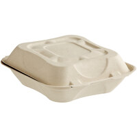 World Centric Clear Compostable PLA Hinged Clamshell Container 7" x 7 ...