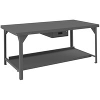Durham Mfg 36" x 72" 2 Shelf Extra Heavy-Duty Steel Workbench with 3 ...