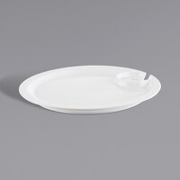APS 8 3/4" x 5 1/2" White Oval Cocktail Plate with Glass Holder - 12/Case
