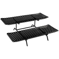 Rosseto Kalderon Zenit 31" x 12" Rectangular Black Glass Wide Riser Shelf