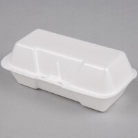 Dart 60HT1 6" x 6" x 3" White Foam Hinged Lid Container - 500/Case
