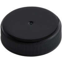 38/400 Black Ribbed Continuous Thread Cap with Pressure Sensitive Liner ...