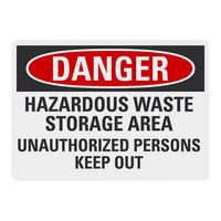 14" x 10" Non-Reflective Adhesive Vinyl "Danger / Hazardous Waste ...