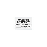 Lavex 10" x 7" Non-Reflective Adhesive Vinyl "Maximum Occupancy / Not ...