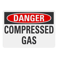 14" x 10" Non-Reflective Plastic "Danger / Compressed Gas" Safety Sign