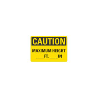 Lavex 14" x 10" Non-Reflective Plastic "Caution / Maximum Height ...