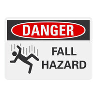 14" x 10" Non-Reflective Plastic "Danger / Fall Hazard" Safety Sign