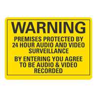 14" x 10" Non-Reflective Aluminum "Warning / Premises Protected By 24 ...