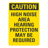 14" x 10" Non-Reflective Aluminum "Caution / High Noise Area / Hearing ...