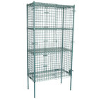 Regency NSF Stationary Green Wire Security Cage Kit - 18" x 36" x 74"