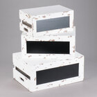 Tablecraft RCBCRATE1 3-Piece Natural Wood Chalkboard Crate Riser Set