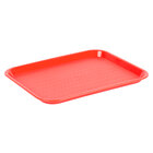 Choice 10" x 14" Red Plastic Fast Food Tray